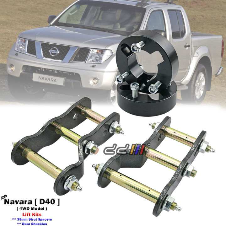 Nissan Navara D40 Front lift Kit Spacer Rear Greasable Shackles Lift Up ...