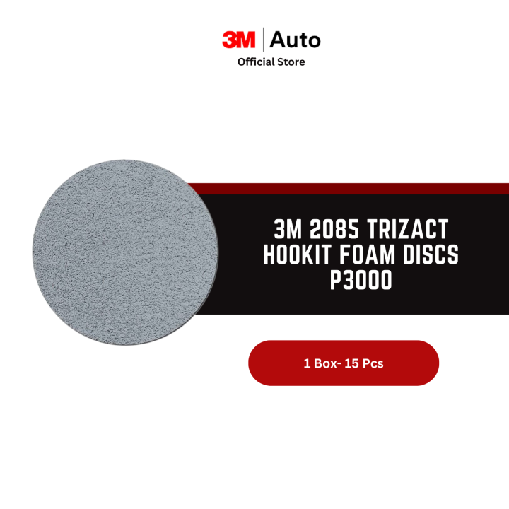 3M 2085 Trizact Hookit Foam Discs P3000 15 pcs dalam 1 Box - Amplas ...