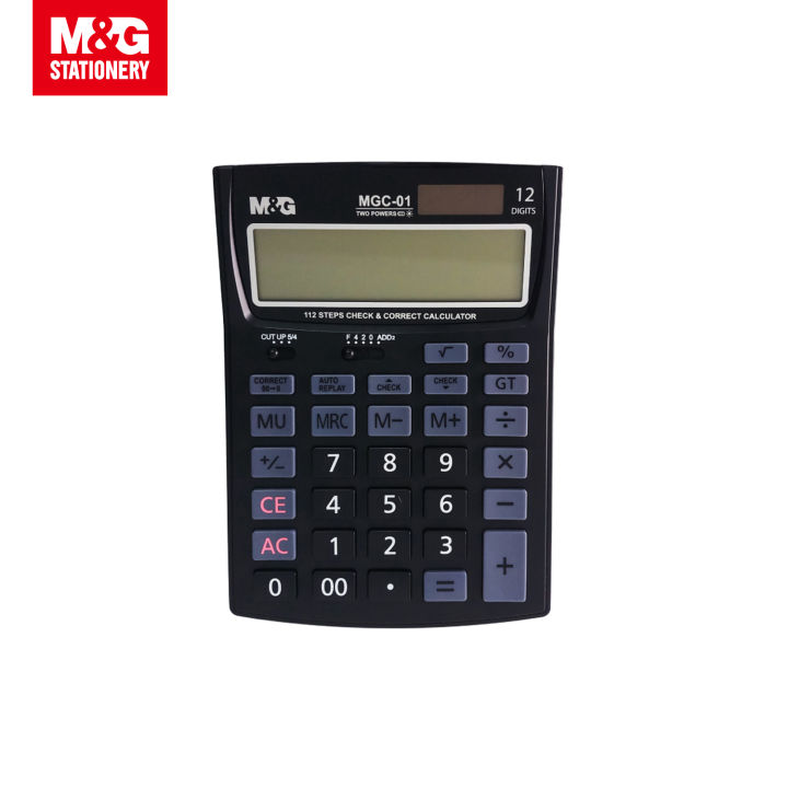 M&G 112 Steps Check & Correct Calculator 12 Digits Two Way Power Mgc-01 ...