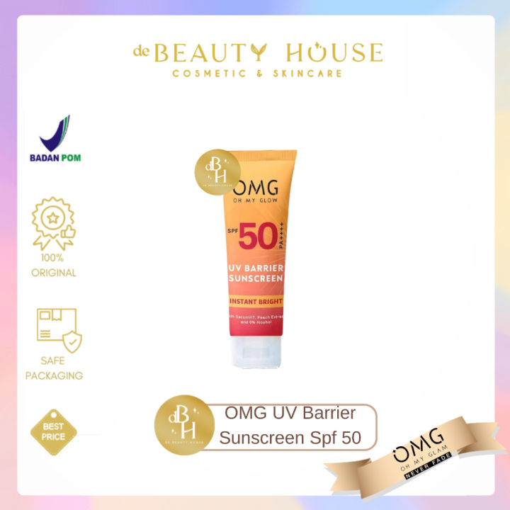 OMG Oh My Glow UV Barrier Sunscreen SPF 50 PA++++ 25ml | Lazada Indonesia