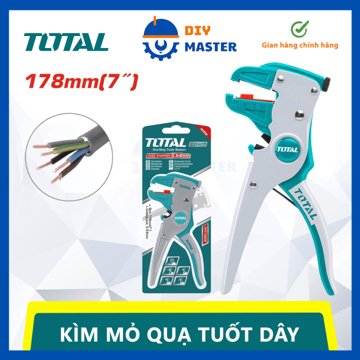 Kìm mỏ quạ tuốt dây điện cos đa năng cao cấp TOTAL THT15606 cắt tuốt ...