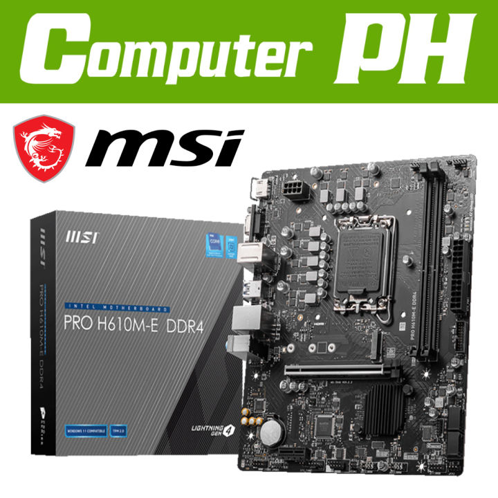 MSI PRO H610M-E DDR4 LGA1700 Intel Motherboard | Lazada PH