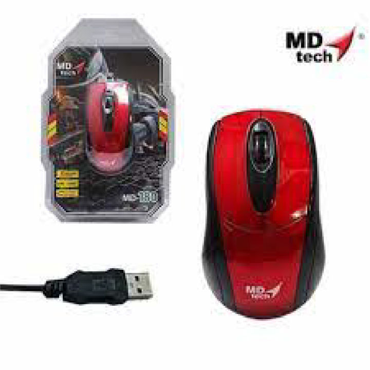 MOUSE MD TECH MD-180 RED | Lazada.co.th