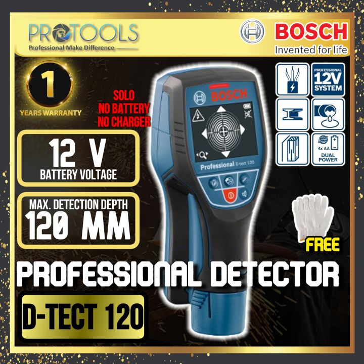 BOSCH D-TECT120 / D-TECT 120 PROFESSIONAL WALL SCANNER DETECTOR 120MM ...