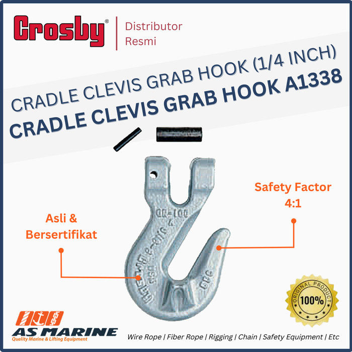 Cradle Clevis Grab Hook CROSBY USA A1338 1/4 Inch | Lazada Indonesia