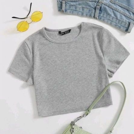 ROUND NECK CROPTOP KNITTED FABRIC W/ SHN ETIKETA HIGH QUALITY | Lazada PH