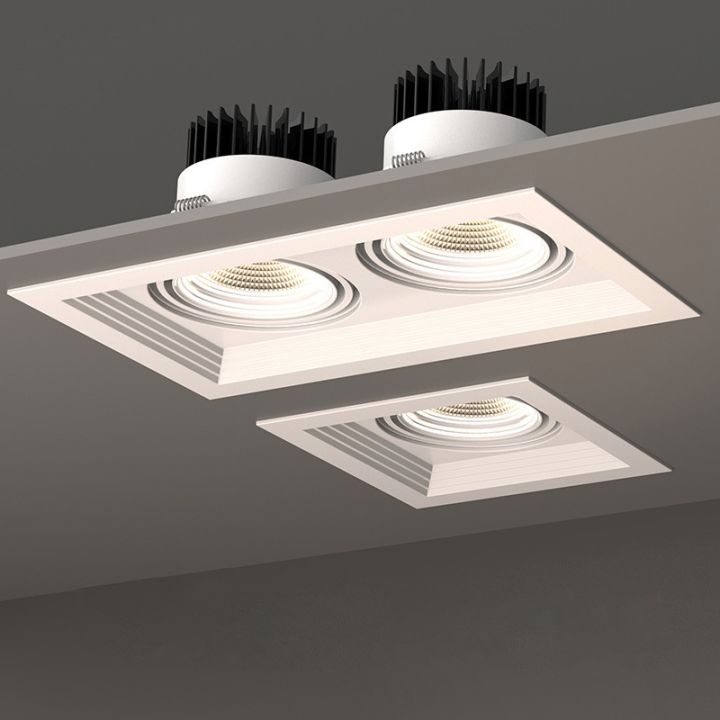 [COD] Double-head led embedded ceiling grille light rectangular cob ...
