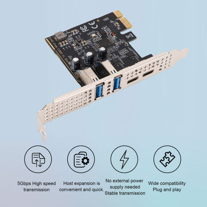 Yunseity PCIE to USB 3.0 Expansion Card 5Gbps PCB PCIE to Type C ...