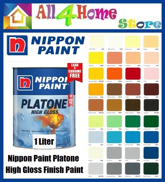 1 Liter Nippon Paint Platone High Gloss Finish Paint for Wood & Metal ...