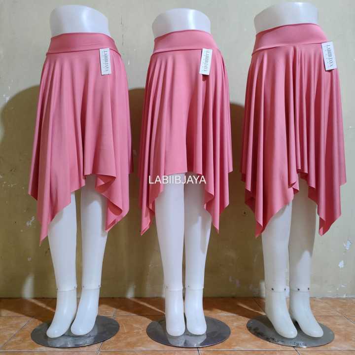 Standar Pink Rok Mini Untuk Dance Model Flare Simetris Kain Tidak ...