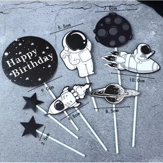 TOPPER CAKE TEMA ASTRONOT LUAR ANGKASA KARTUN LUCU STICK | Lazada Indonesia