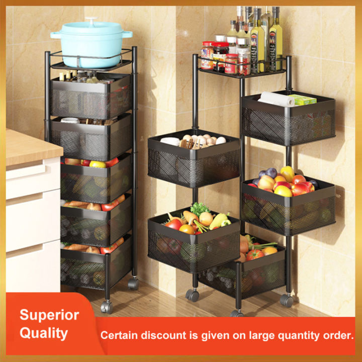 [SG Ready Stocks] Storage Rack with Wheel Movable Kitchen Rack for ...