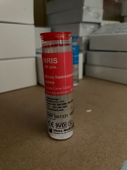 ฮีโตคริต ทิวป์ฮีมาโตคริต Micro hematocrit Red tubes/Capillary tube ...