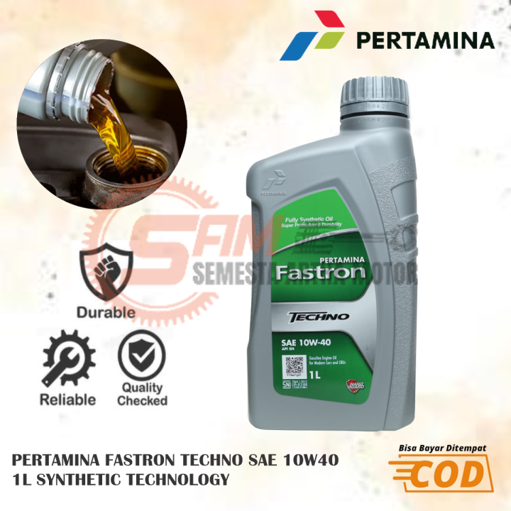 Pertamina Fastron Techno Synthetic Engine Oil 10W40 API SN Mobil Oli 1L ...