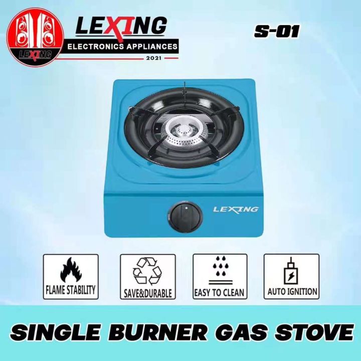 Fashion King #LEXING LX-S01 Stainless Steel Single Burner Gas Stove ...