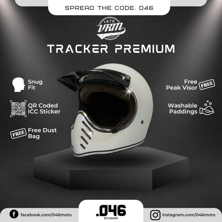 046 Moto | VRM 1976 Tracker Classic/Premium Helmet | Lazada PH