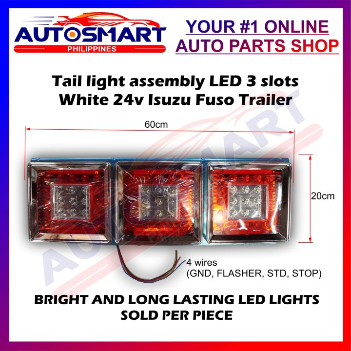 Tail light assembly LED 3 slots White 24v Isuzu Fuso Trailer SOLD PER ...