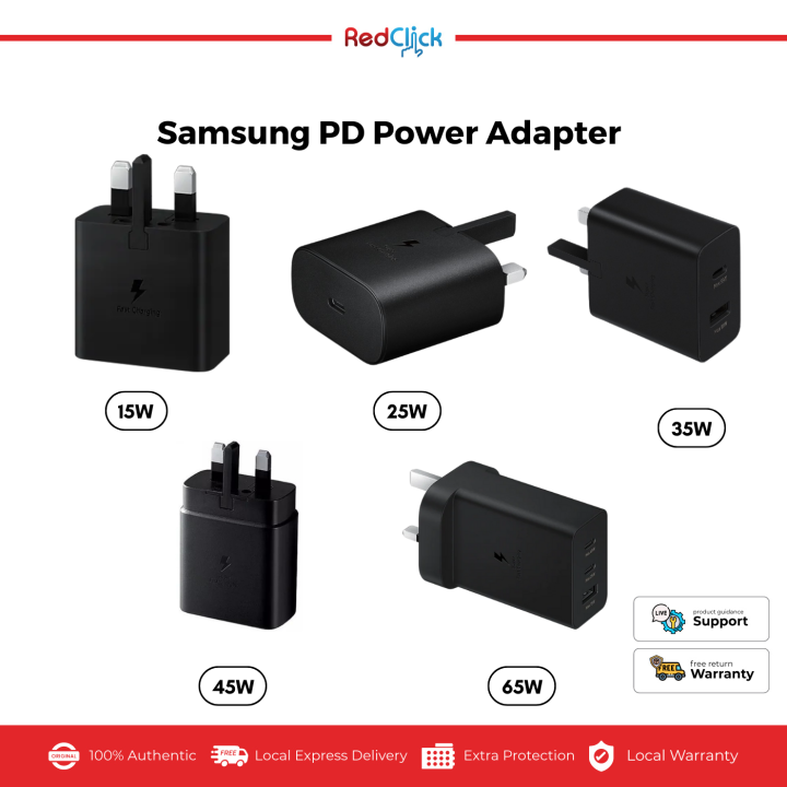 Samsung Super Fast Charge 65W/50W/45W/35W/25W/15W Type-C to Type-C Travel Adapter Charger ...