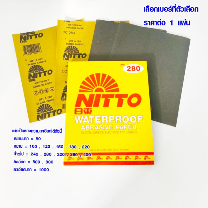 กระดาษทราย กระดาษทรายน้ำ NITTO (มีทุกขนาด) กระดาษทรายขัดน้ำ กระดาษทรายขัดรถยนต์ กระดาษทรายขัด ...