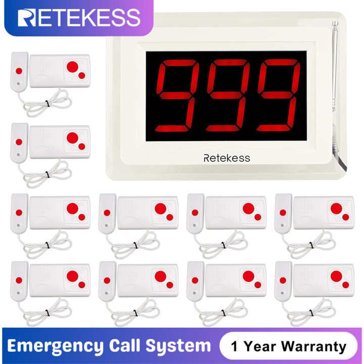 Retekess Wireless Nurse Call System T114 Display Receiver and TD003 ...