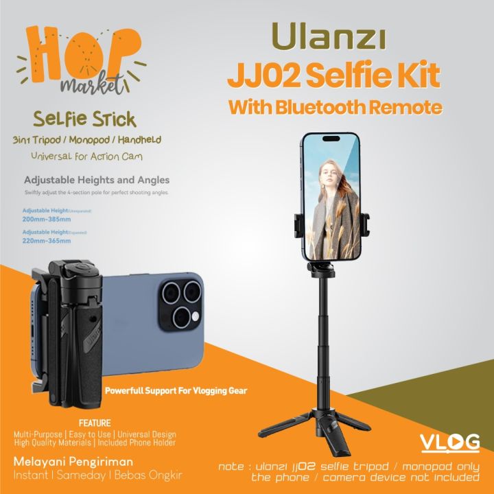 ULANZI JJ02 Flexible 3in1 Tripod / Grip / Stick Selfie Extendable with ...