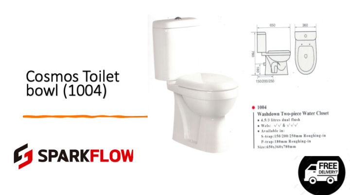 (Cheapest) Cosmos 1004 Toilet bowl Water saving washdown two piece ...