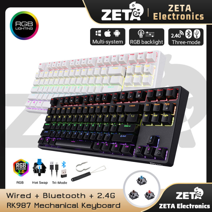 Mechanical keyboard RK987 RGB mechanical keyboard RGB backlight 80% ...