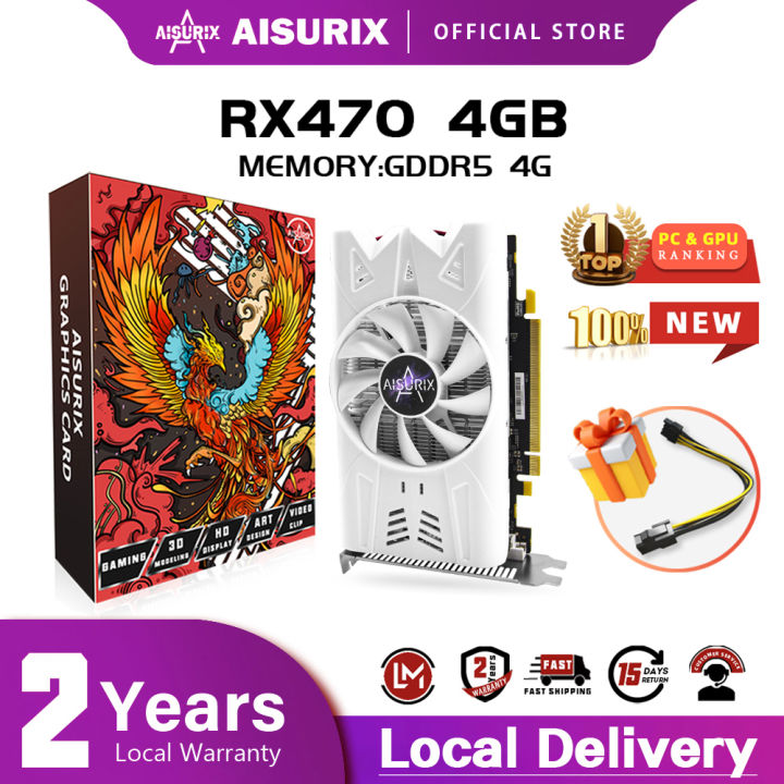 AISURIX RX470 4GB Graphics Card Computer GDDR5 256Bit GPU AMD Video Card For Gaming Work Office ...