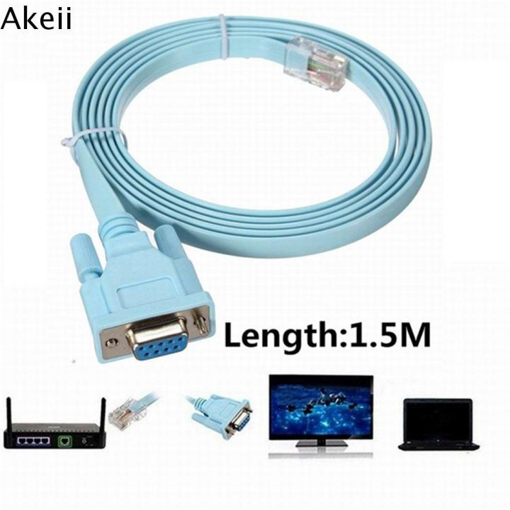 AKEII DB9 Blue LAN RJ45 RS232 Serial Console Cable Computer Ethernet ...