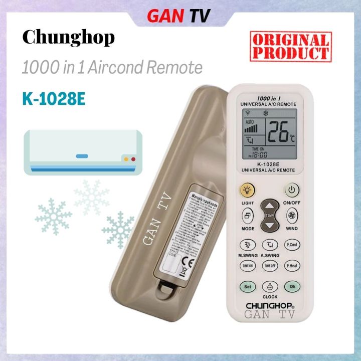 Original Chunghop 1000 In 1 All Brand K 1028e Air Cond Conditioner
