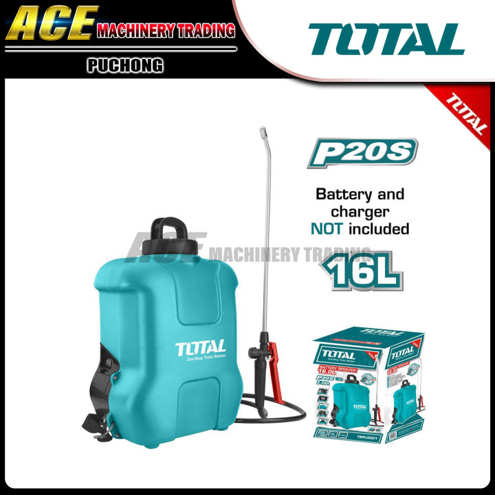 [ TOTAL ] Cordless Knapsack Sprayer 16 Litres - TSPLI2001 | Lazada