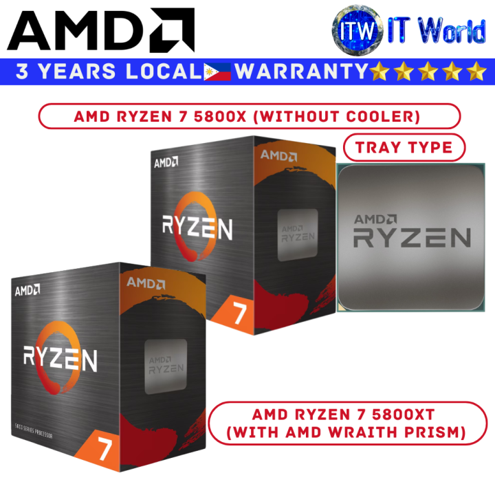 Itw | AMD Ryzen 7 5800X / 7 5800XT 8 Cores 16 Threads Desktop Processor (Box | Tray Type ...