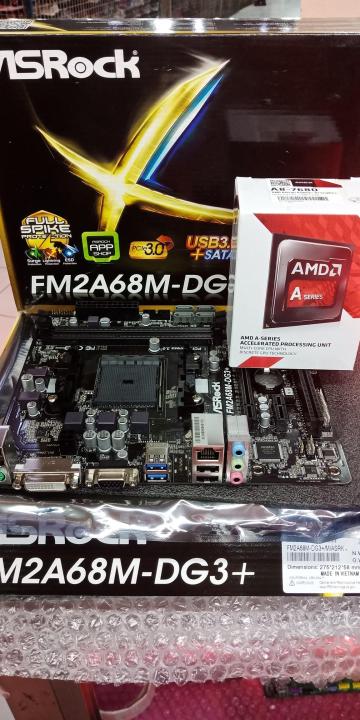 bundle amd a8 7680 + asrock fm2a68m-dg3+ fm2+ motherboard | Lazada PH