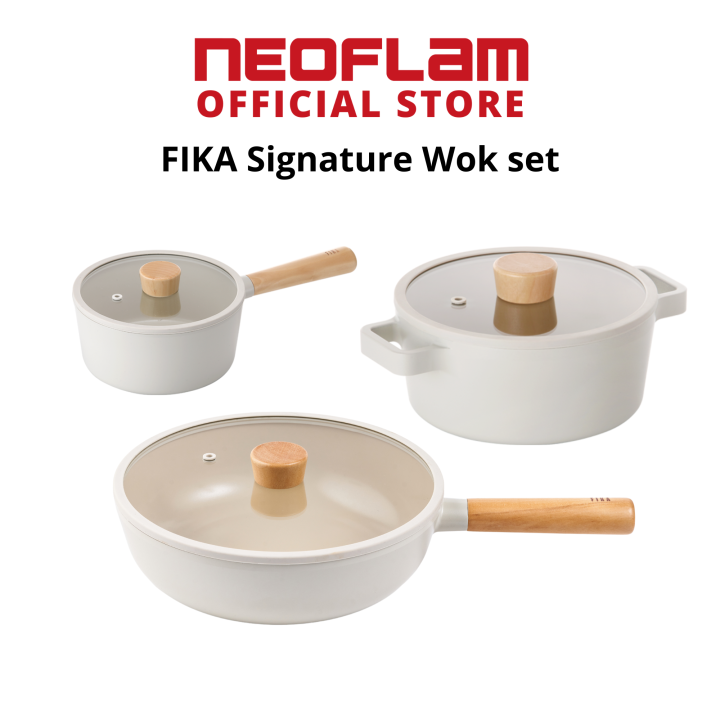 NEOFLAM FIKA Non-stick Ceramic Coating Signature Wok Set | Lazada