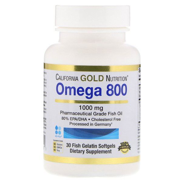 California Gold Nutrition, Omega 800 Phaaceutical Grade Fish Oil 80 ...