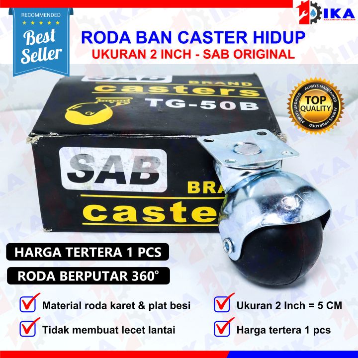 Roda Etalase Roda Bulat Karet SAB TG 50 UKURAN 2 Inch Roda Kursi Lemari ...