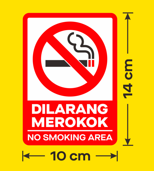 Sticker Vinyl Stiker Dilarang Merokok No Smoking Area 10 x 14 cm ...