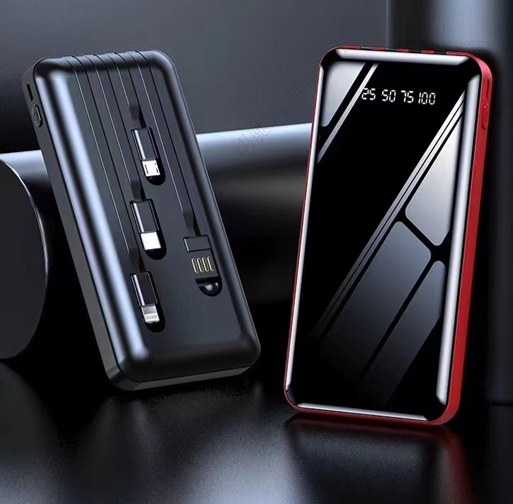 MINISO 10000mAh Power Bank with Built-in 4 Cables Model: Y19 (Black ...