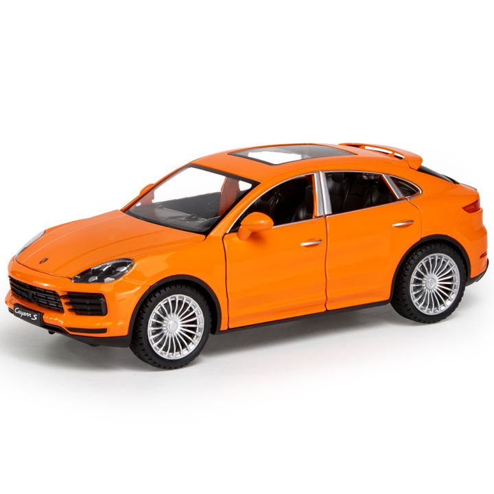 1:24 Porsche Cayenne จำลองรถรุ่นเด็กเสียงและแสงดึงกลับรถออฟโรดของเล่น ...