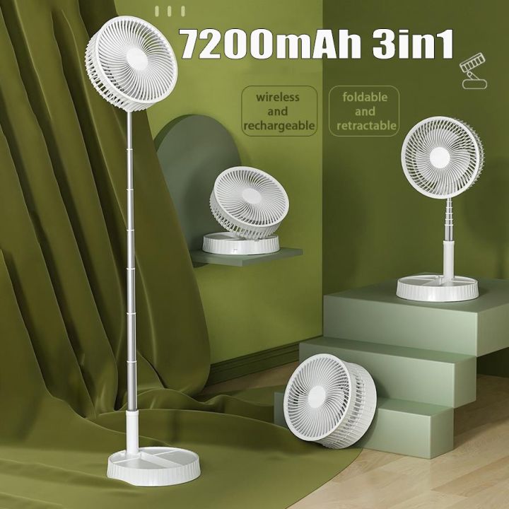 6In1 Rechargeable Fan USB Charging Fan Folding Telescopic Portable Fan ...