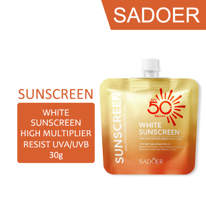 SADOER Sunscreen SPF50 PA++++ HIGH MULTIPLIER RESIST UVA / UVB Waterproof Oil control 30g ...