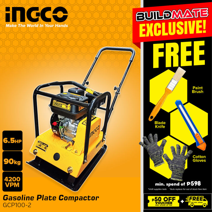INGCO Gasoline Plate Compactor 4.8KW 6.5HP GCP100-2 - BUILDMATE - IPT ...