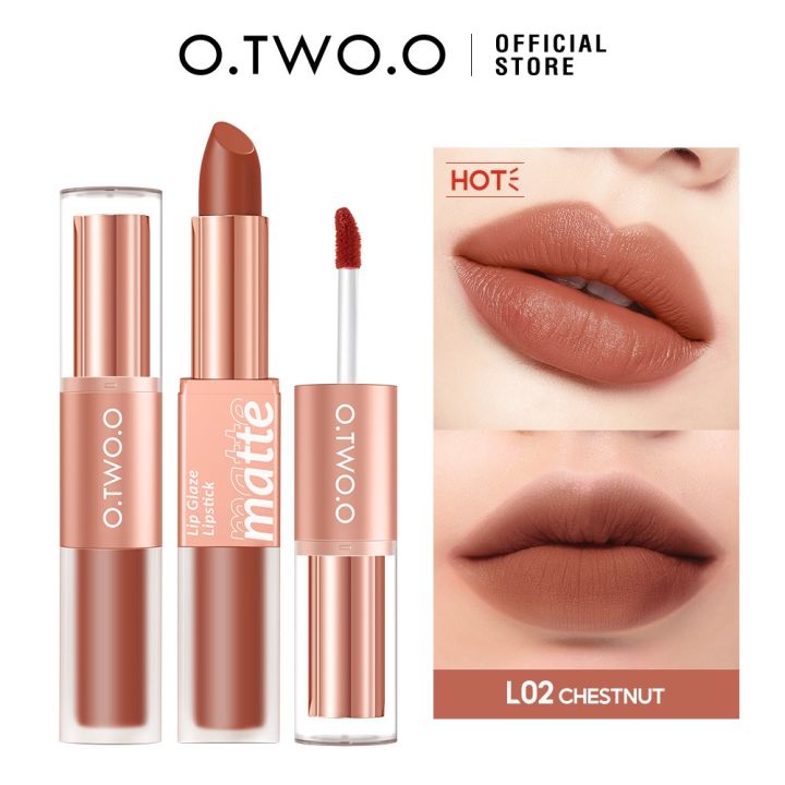 O.TWO.O 2 In 1 Lipstick 12 Colors Easy to Wear Matte Lipstick 036 ...
