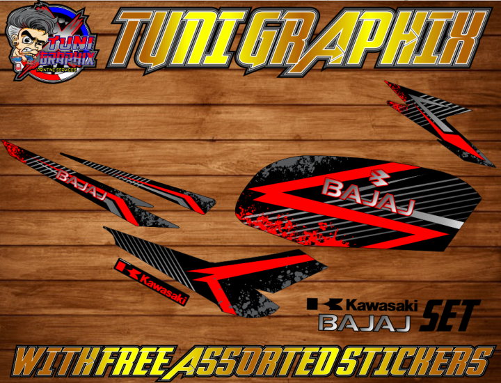 KAWASAKI BAJAJ 125/100 MALAYSIAN STOCK SIZE DECAL DESIGN | Lazada PH