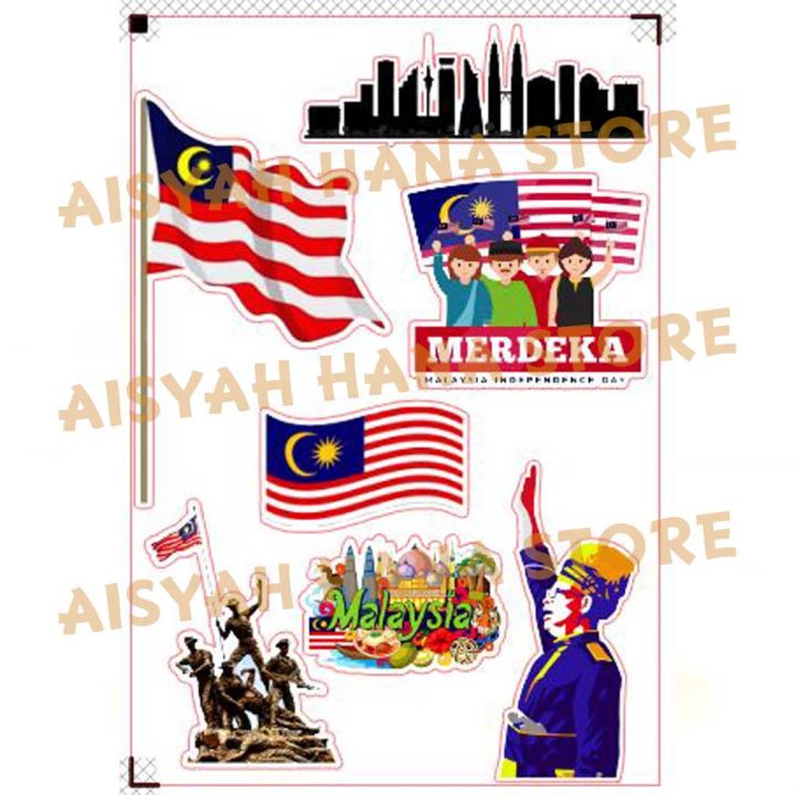 AHS MERDEKA & BENDERA MALAYSIA Cupcake & Cake Topper Decoration ...