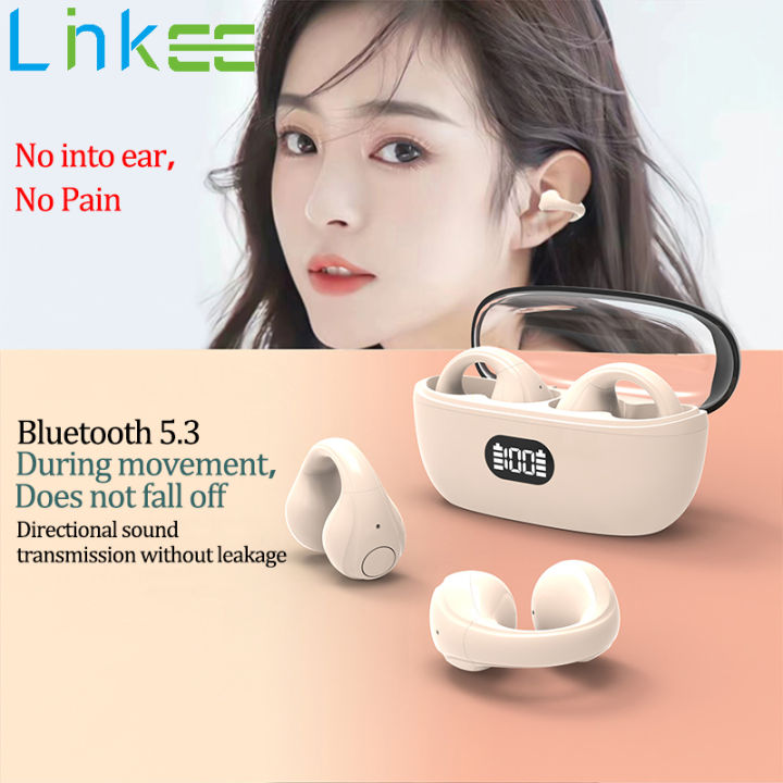 Clip-ear Wireless Bluetooth Headset Bone Conduction Headphone Outdoor ...