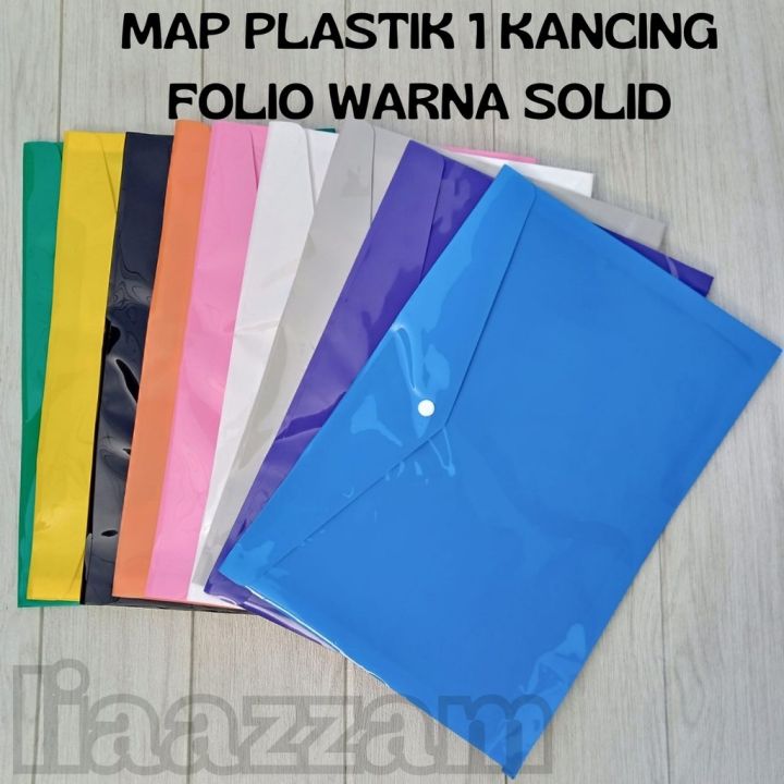 MAP PLASTIK KANCING 1 RR WARNA SOLID TEBAL UK FOLIO | Lazada Indonesia