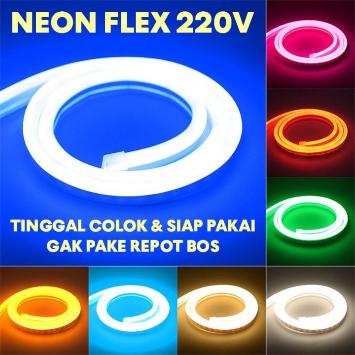 Paket Lampu LED Neon Flex 1m - 10m AC 220V Lengkap Tinggal Colok | Lazada Indonesia