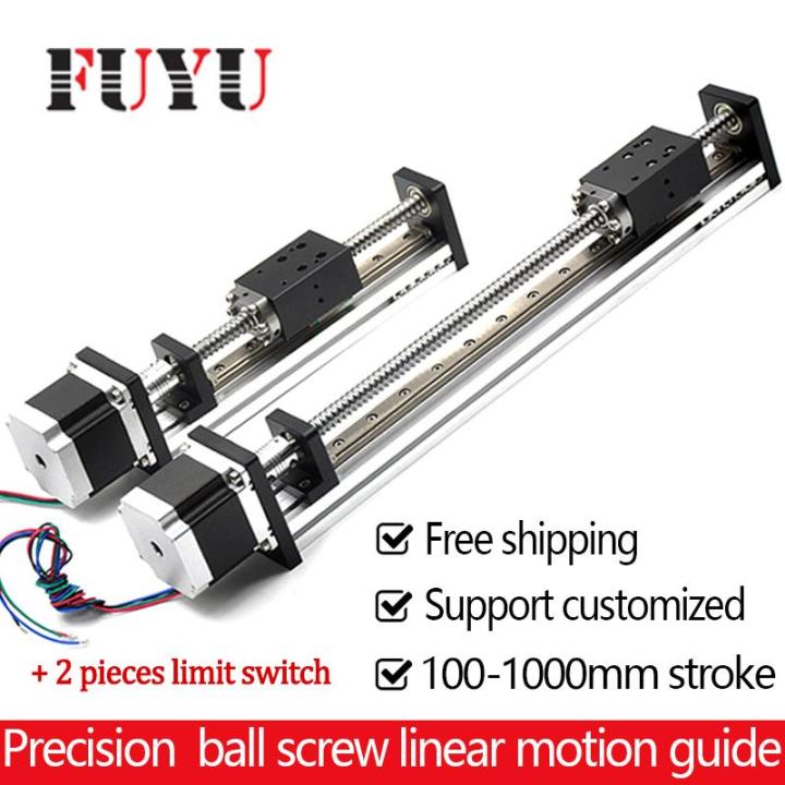 Threaded rod linear guide rail with motor and ball screw for cnc ball screw linear module for 3d ...