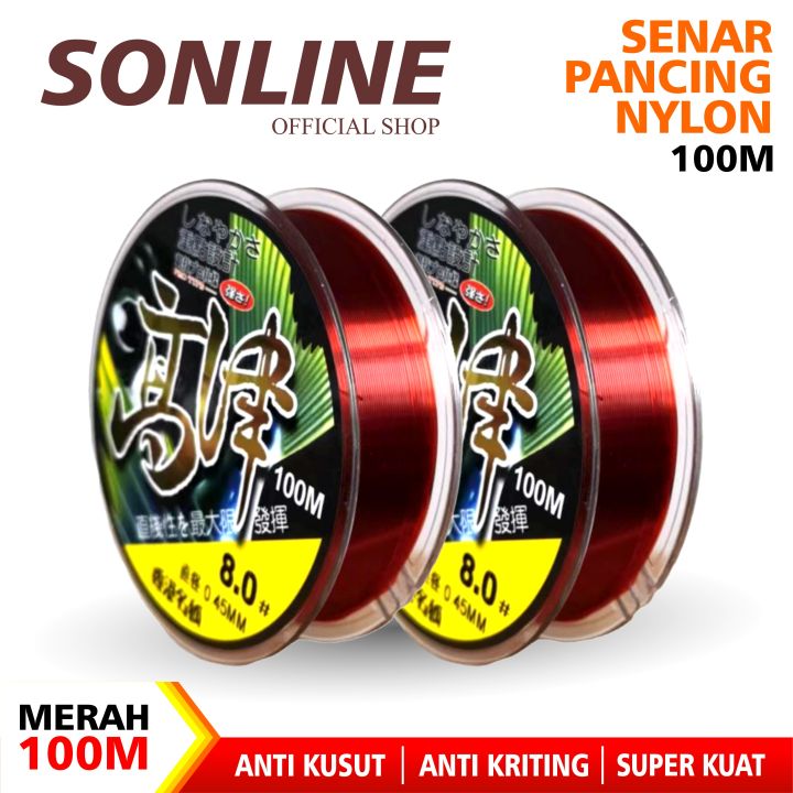 SONLINE Gaojian Senar Pancing 100m Bahan Nilon Tahan Lama Sensitif ...